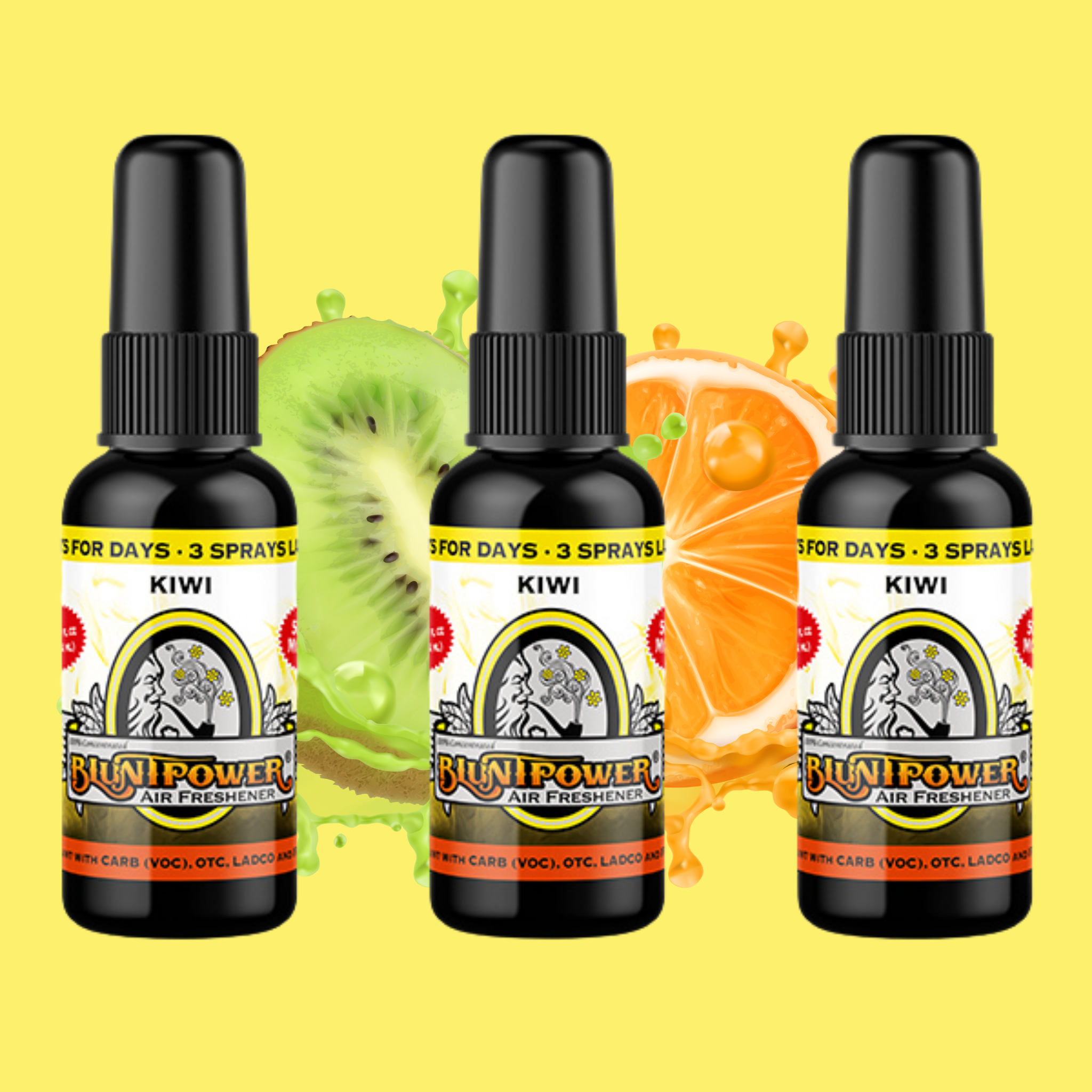 Kiwi Air Freshener Spray Bundle (3 Pack) – BluntPower Air Freshener