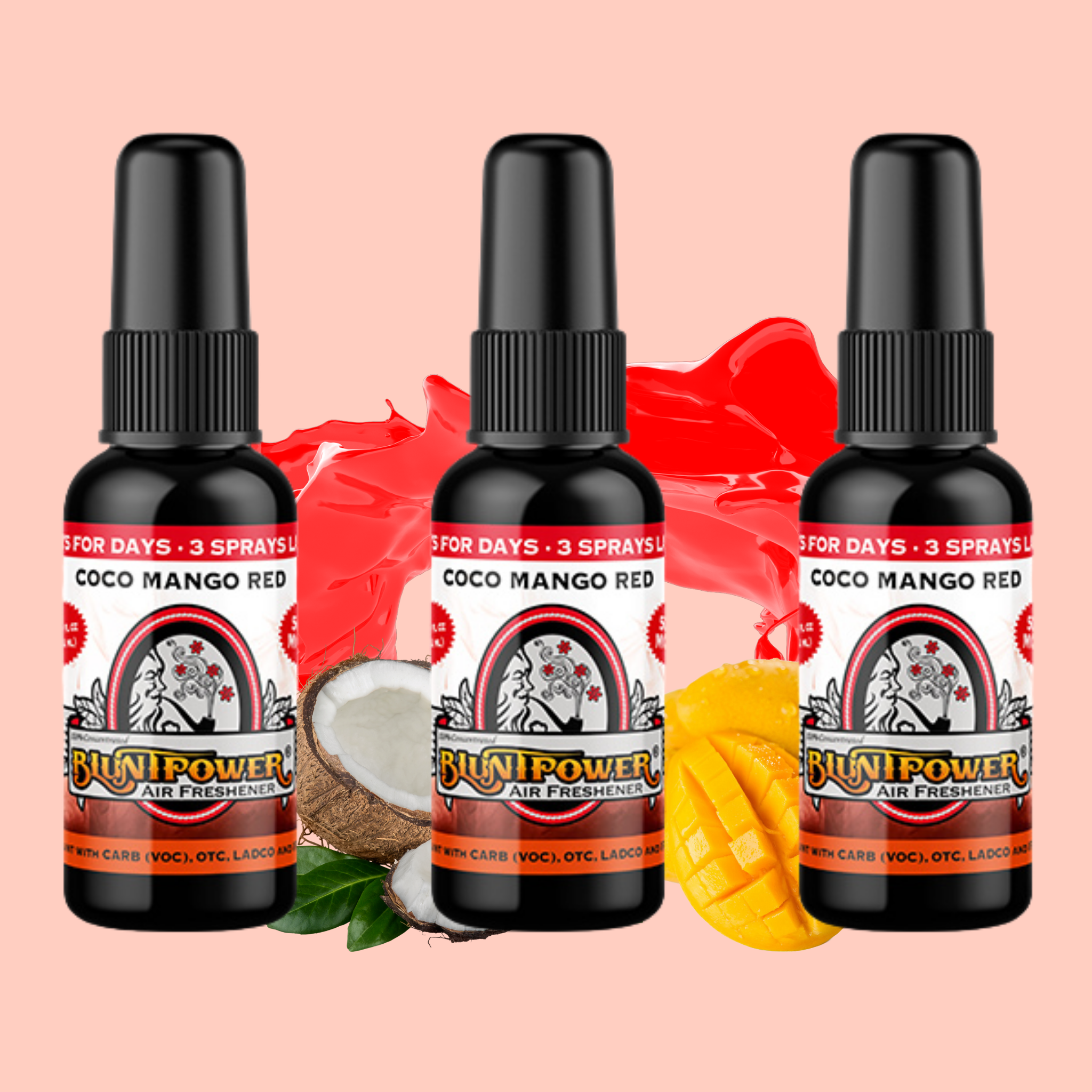 Coco Mango Red Spray Air Freshener Bundle (3 Pack) – BluntPower Air ...