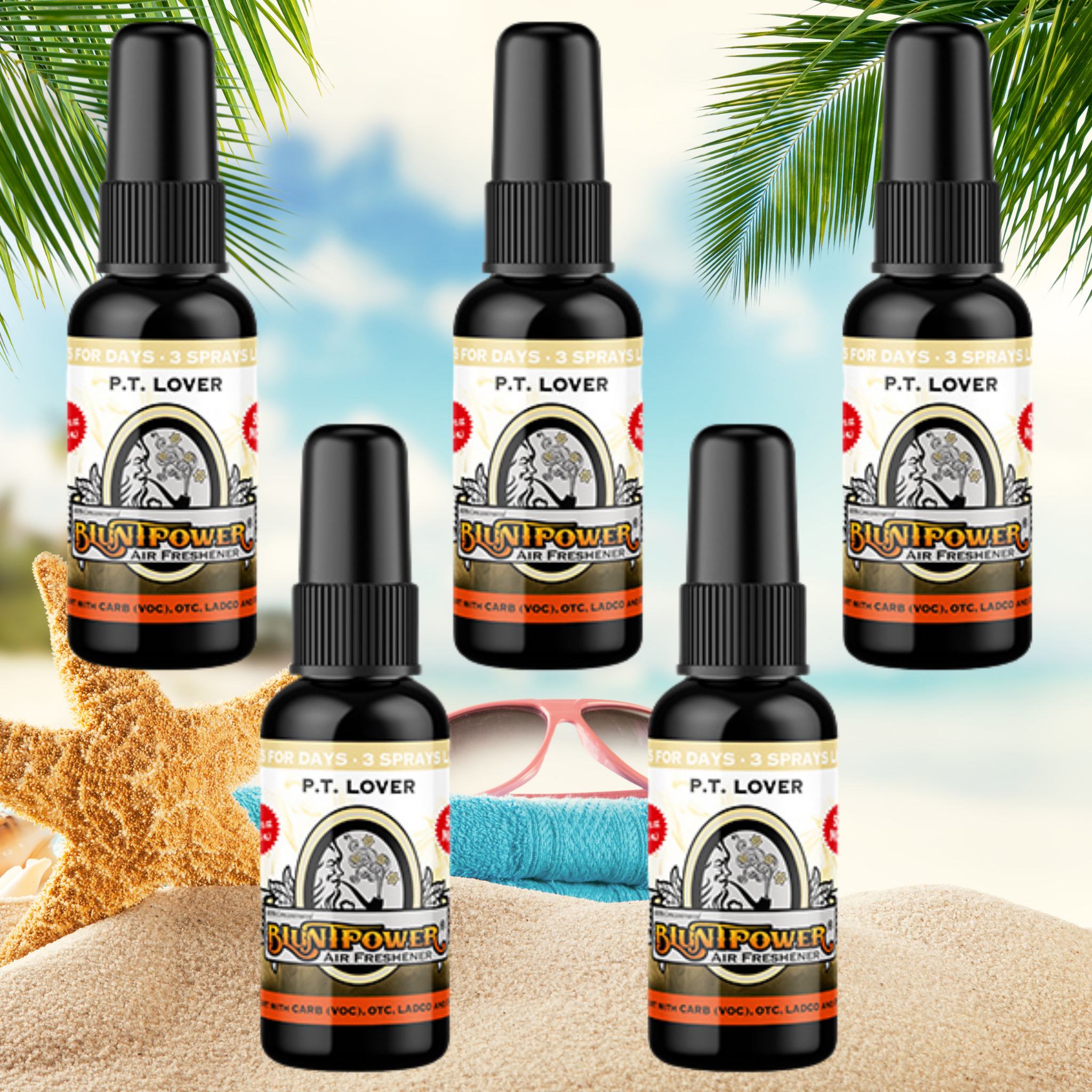 P.T. Lover Air Freshener Spray Bundle (5 Pack) – BluntPower Air Freshener