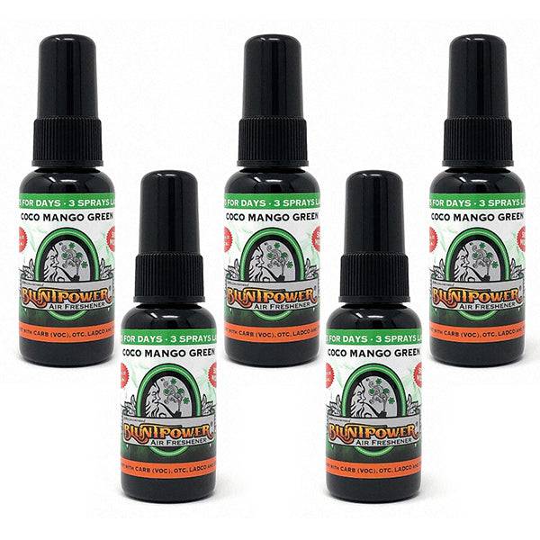 Coco Mango Green Spray Air Freshener Bundle (5 Pack) | BluntPower Air ...